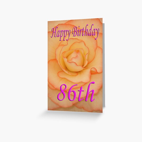 "Happy 86th Birthday Flower" Greeting Card for Sale by martinspixs ...