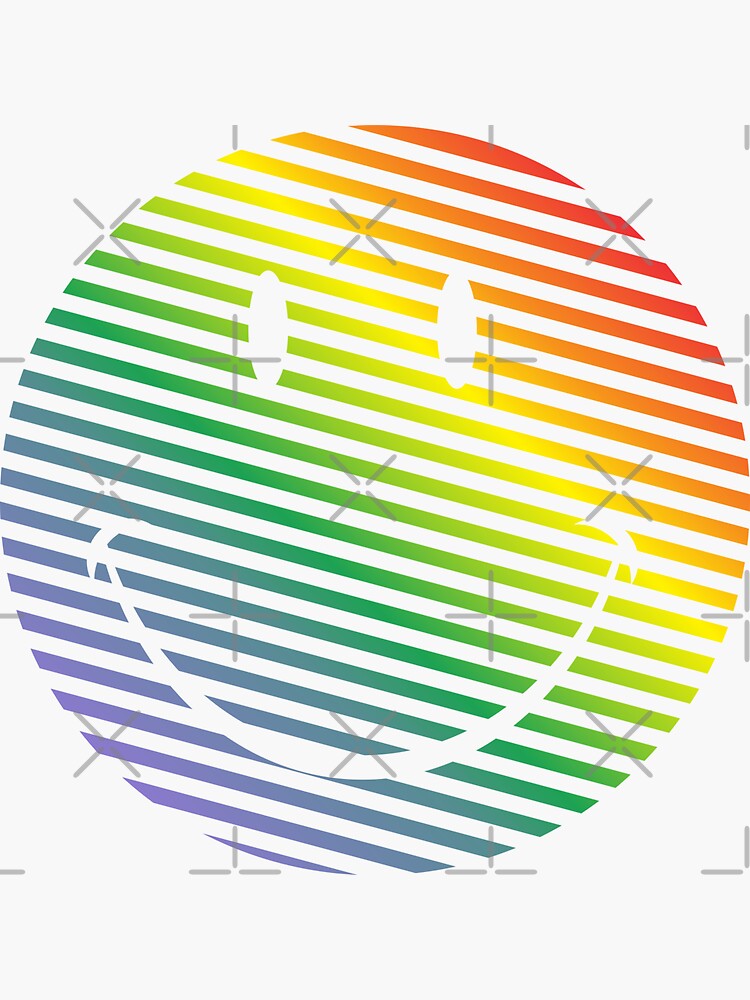 "Rainbow Happy Face" Sticker for Sale by Soutimselingt | Redbubble