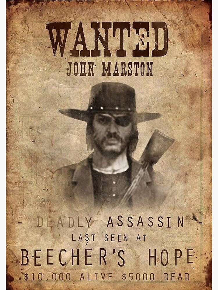 "John Marston Deadly Assassin Wanted " Poster for Sale by Vintage ...