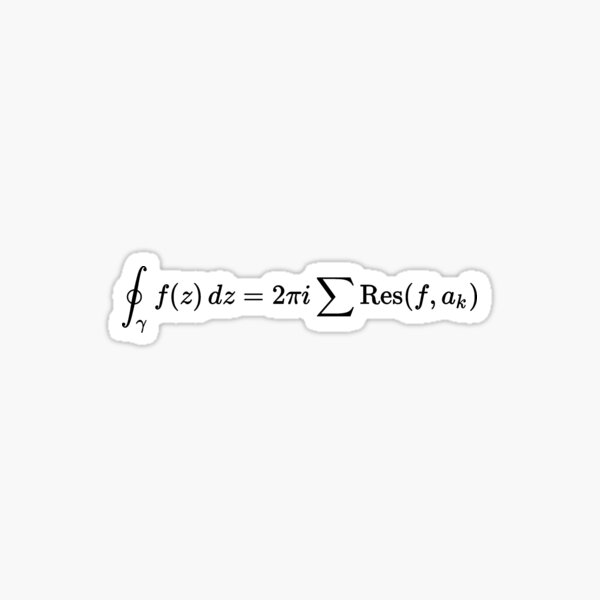 Residue Theorem Of Complex Analysis Caclulus And Science Sticker For