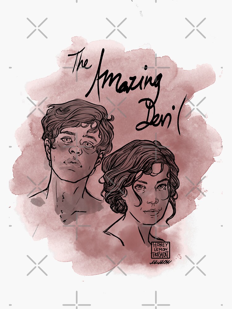 "The Amazing Devil - wine stains" Sticker by honeylemontrash | Redbubble