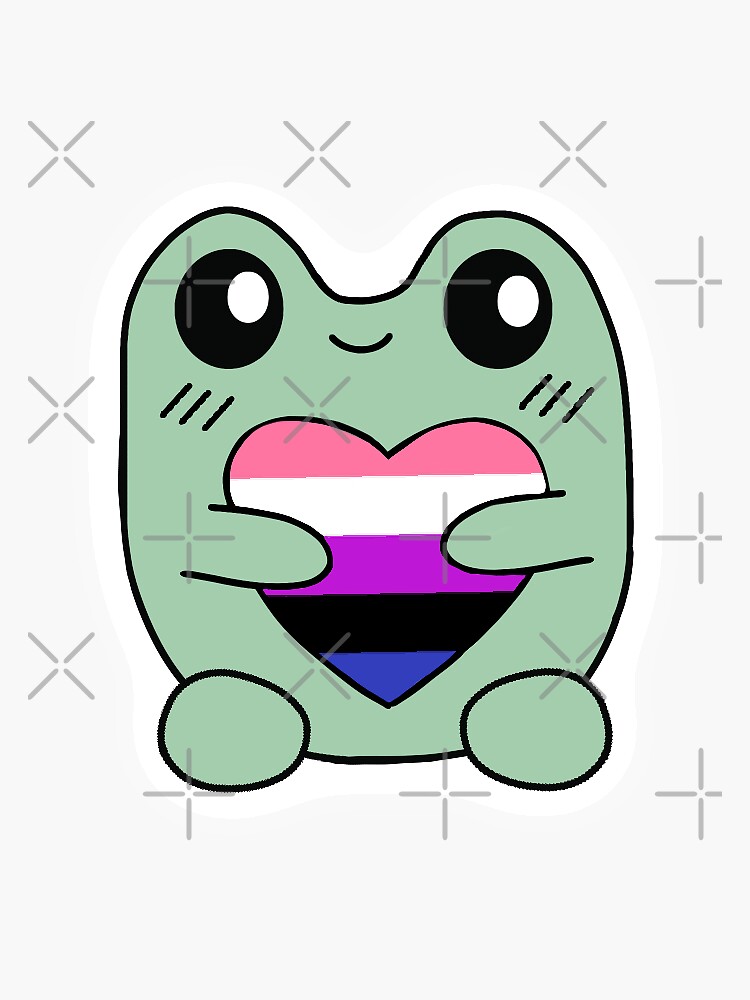 "Genderfluid heart pride flag frog" Sticker by Lex1designs | Redbubble