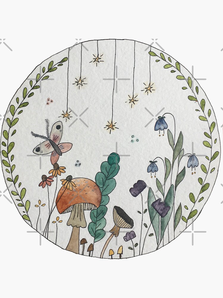 "Botanical Toadstool Circle" Sticker for Sale by amydoughty75 | Redbubble