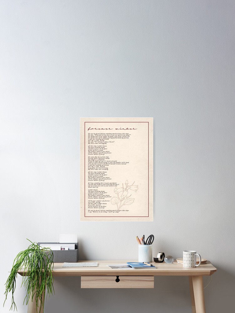 "forever winter lyric" Poster for Sale by dontwannadance | Redbubble