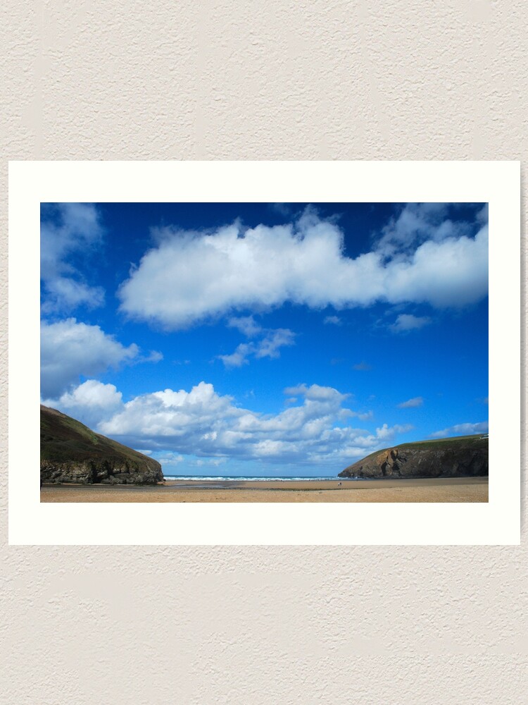 "Fluffy Clouds at Mawgan Porth" Art Print for Sale by DMHotchin | Redbubble