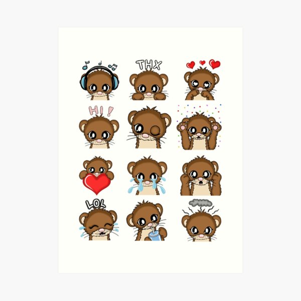 "cute Otter Emotes Emojis" Art Print for Sale by Pezi-Creation | Redbubble