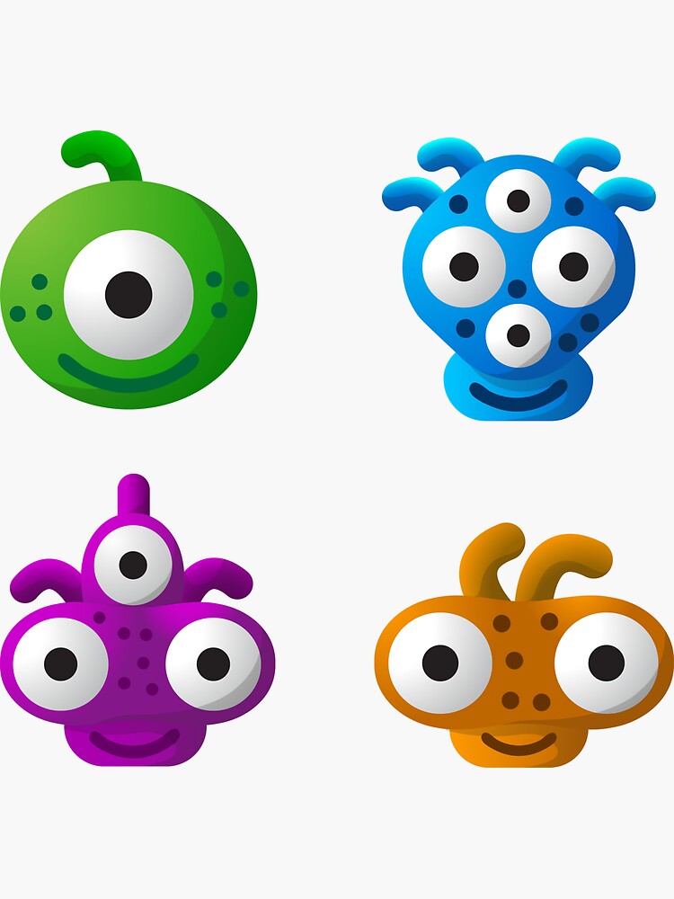 "Aliens with Eyes Pack | Funny Characters Pattern" Sticker for Sale by ...