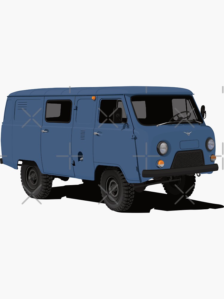 "UAZ-452 - УАЗ-452 -UAZ Bukhanka blue" Sticker for Sale by knappidesign ...