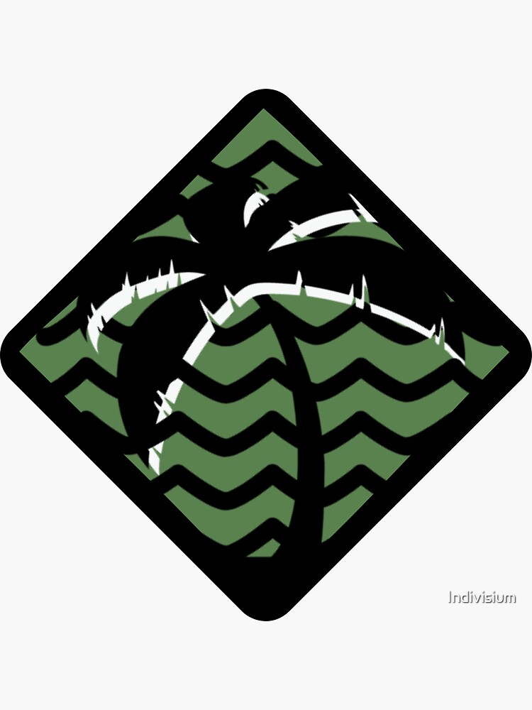 "Palm Tree against Wave Graphic" Sticker for Sale by Indivisium | Redbubble