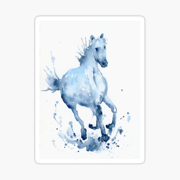 "Watercolour horse running" Sticker for Sale by cornercroft | Redbubble