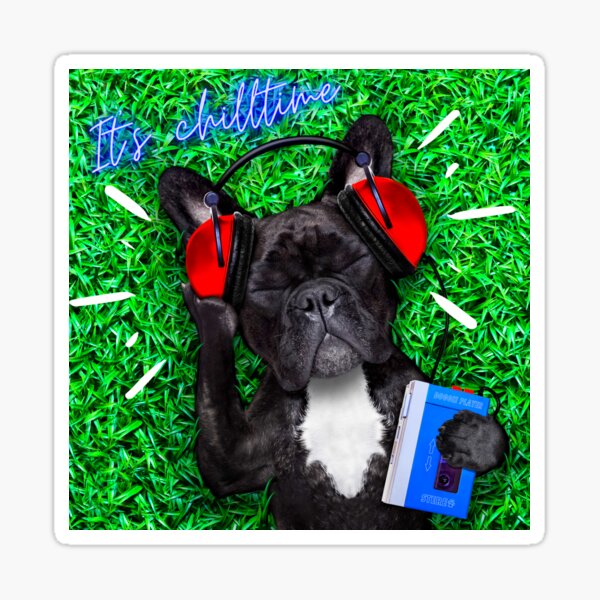 "French bulldog - It is chilltime" Sticker for Sale by JHopeArt | Redbubble