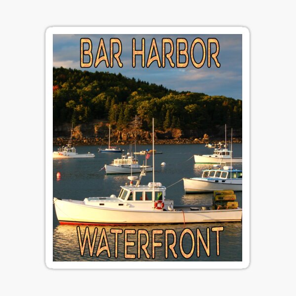 "Bar Harbor, Maine Waterfront" Sticker for Sale by kjdesigned | Redbubble