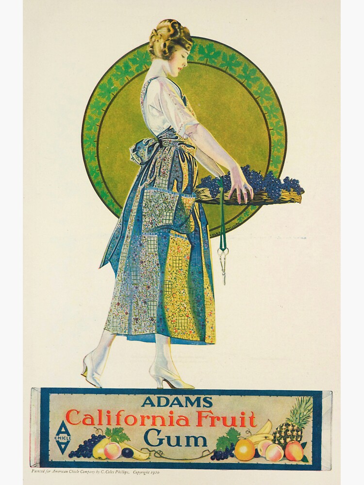 "Adams California Fruit Gum Vintage Ad" Sticker by SowCow | Redbubble