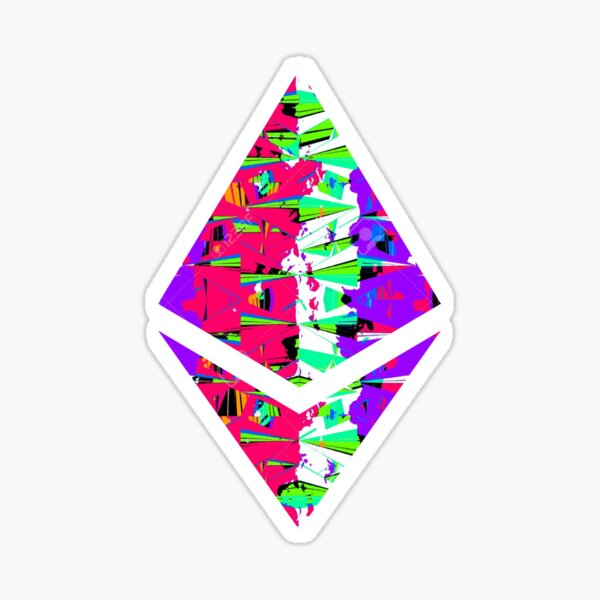 "NFT Ethereum Glitchy Graphic Logo" Sticker for Sale by DunamisDezign ...