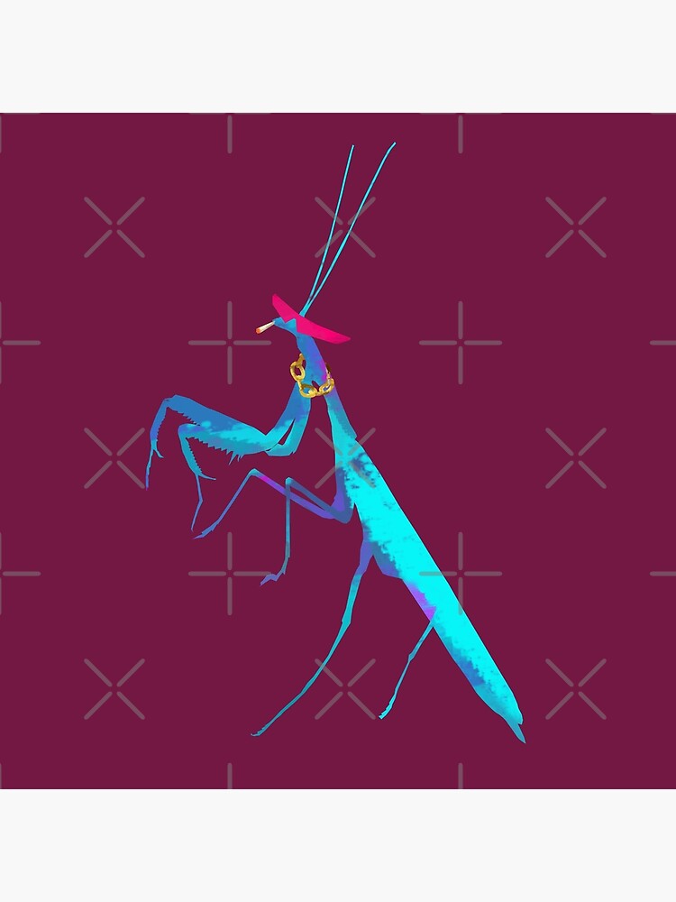 "Blue Praying Mantis Smoking a Ciggy" Poster for Sale by techno-mantis ...