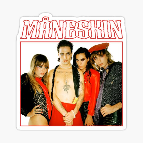 "MANESKIN Måneskin merchandising" Sticker for Sale by lacato | Redbubble