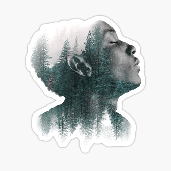 "Man face" Sticker for Sale by Depressed-Art | Redbubble