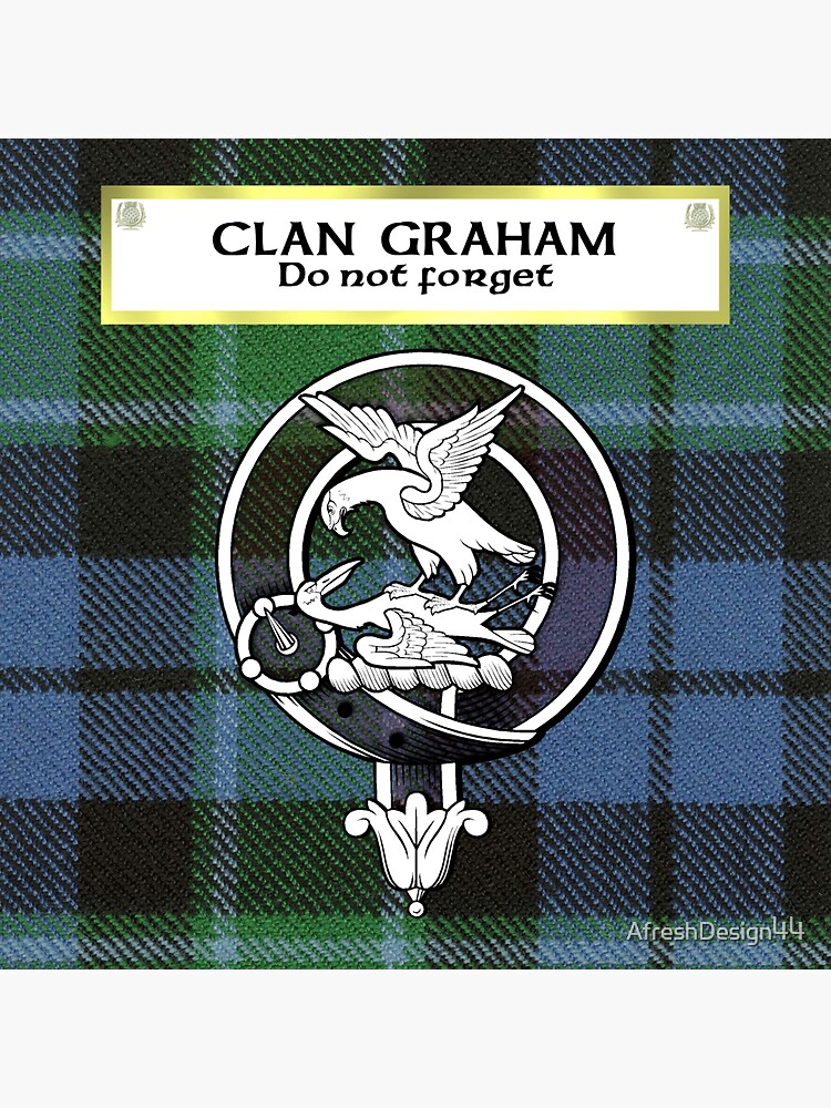 "Clan Graham Tartan Badge and Motto" Sticker for Sale by AfreshDesign44 ...