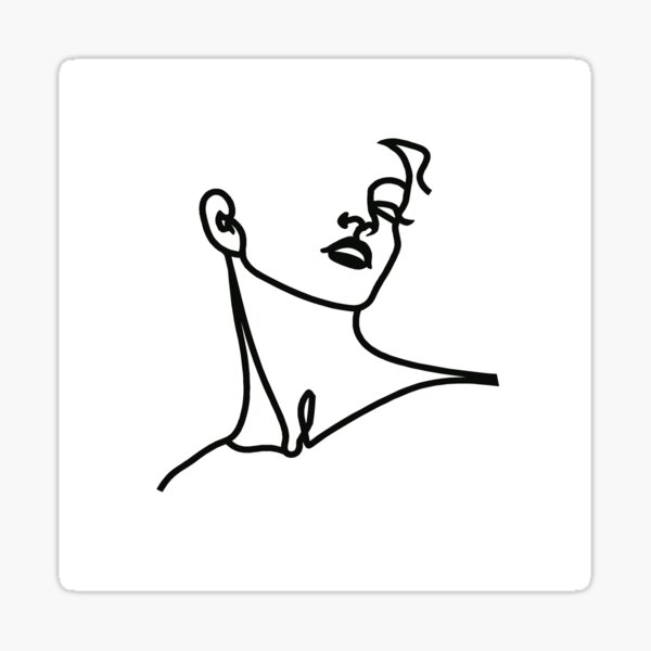 "Classic face line art" Sticker for Sale by maan-studio | Redbubble