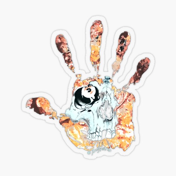 "Pushead Hand Of Fear Alt 1" Sticker for Sale by Crazy-Otto | Redbubble