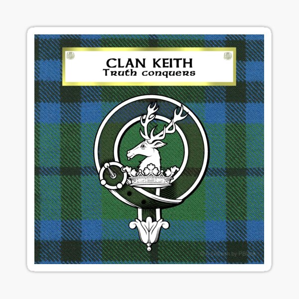 "Clan Keith Tartan Badge and Motto" Sticker for Sale by AfreshDesign44 ...