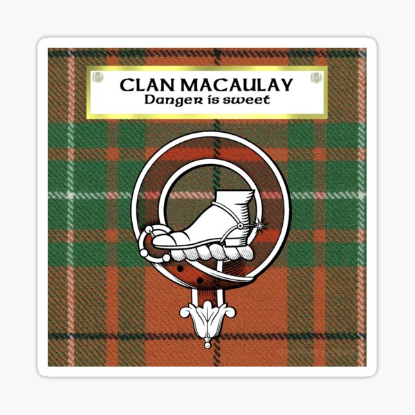 "Clan Macaulay Tartan Badge and Motto" Sticker for Sale by ...