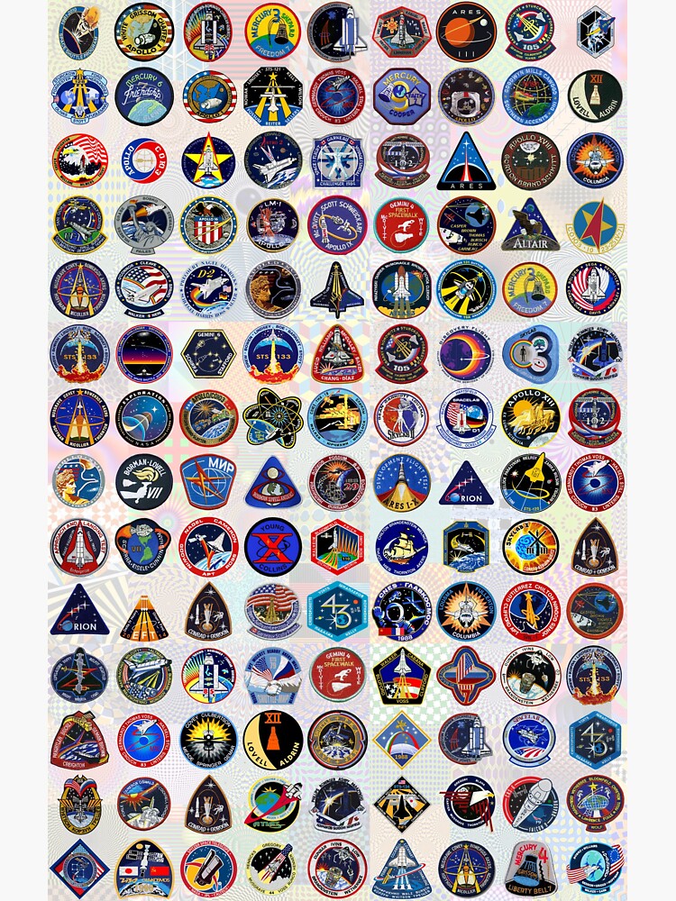 "Mission Patches" Sticker for Sale by Montage-Madness | Redbubble