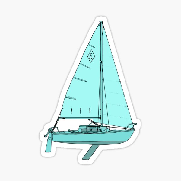 "Sailboat - Catalina 22" Sticker for Sale by kfortney | Redbubble