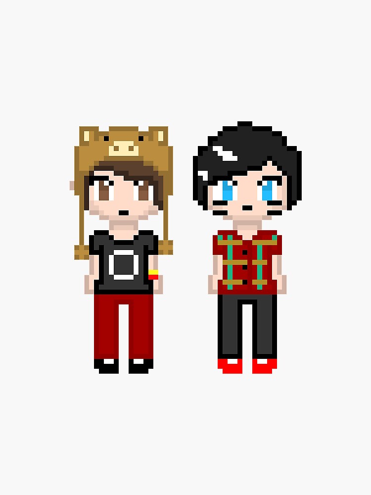 "dan and phil pixel people stickers" Sticker for Sale by maddybws ...