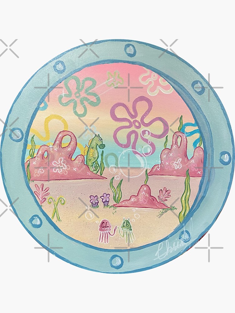 "Pastel Spongebob Window" Sticker for Sale by diaphona | Redbubble
