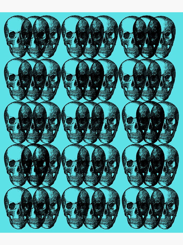"Multiple skulls in blue" Sticker for Sale by TopmakerDesign | Redbubble