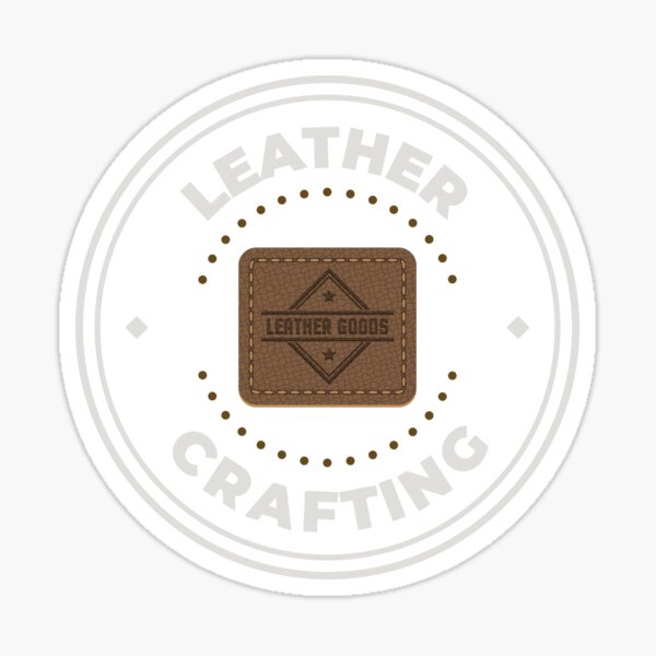 "Leather crafting logo" Sticker for Sale by Morcawork | Redbubble