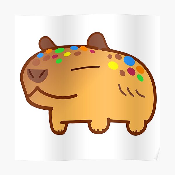 "One Golden Candy Chocolate Chip Cookie Capybara" Poster for Sale by ...