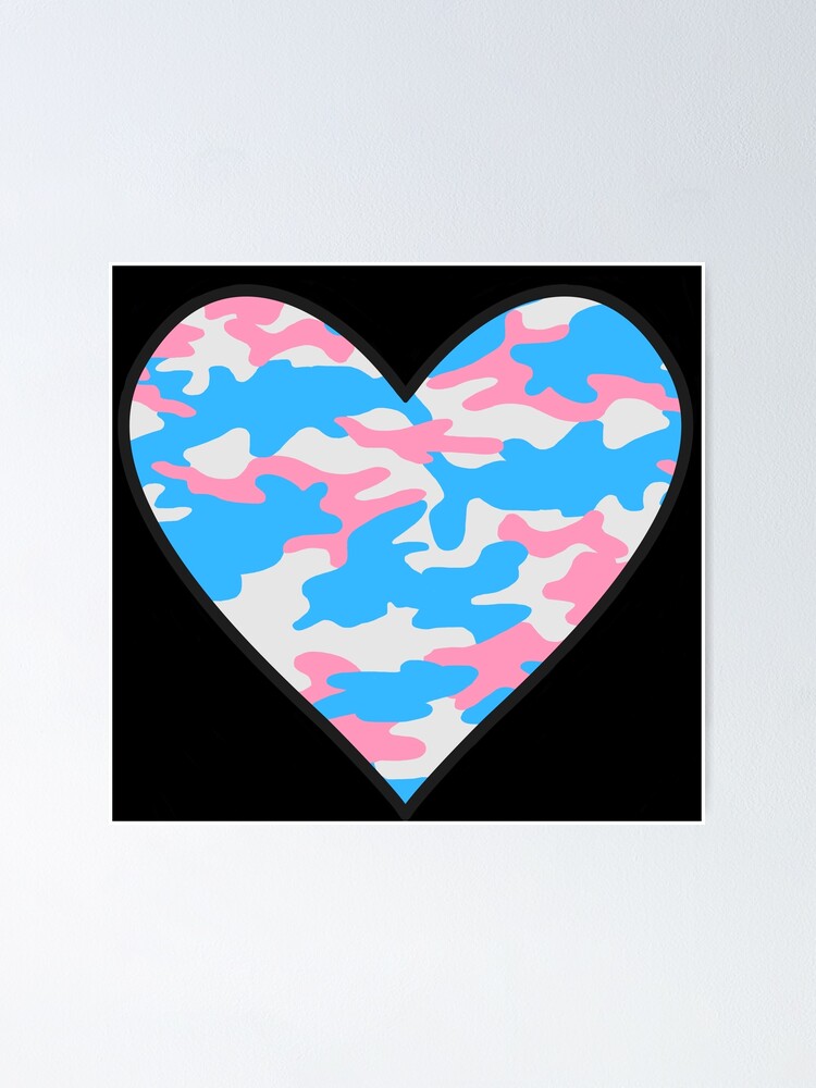"Trans Pride Camo Pattern Transgender Heart" Poster for Sale by M-L ...