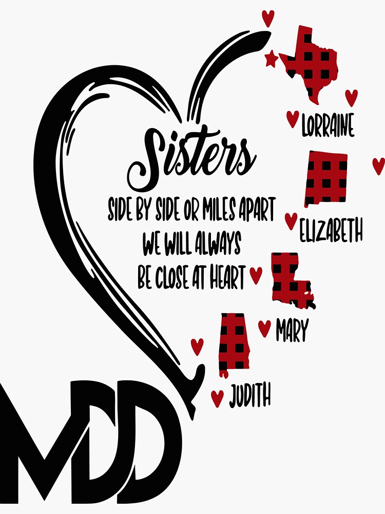 "Sisters Siblings Family Template Design Sisters tshirt" Sticker for ...