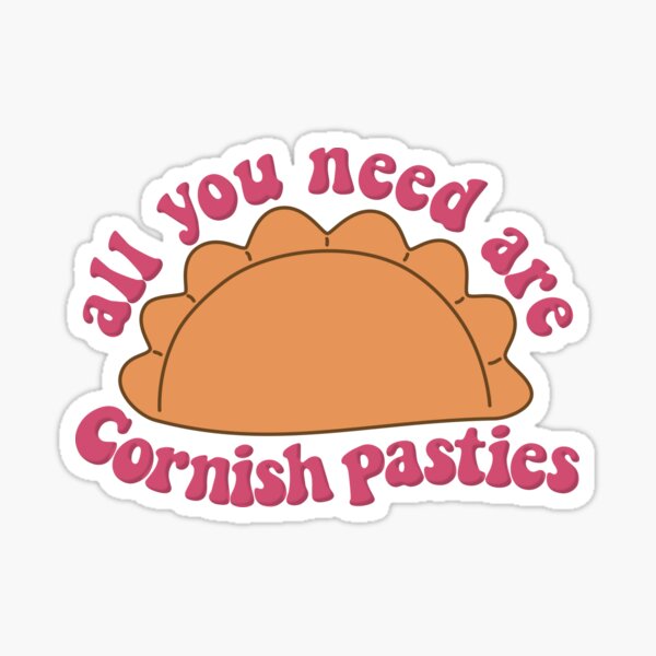 "All You Need Are Cornish Pasties Pink Orange" Sticker for Sale by cashewdays | Redbubble