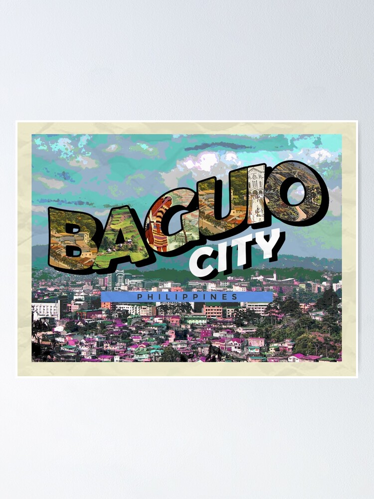 "Baguio City Postcard Type Poster Philippines Art " Poster for Sale by ...