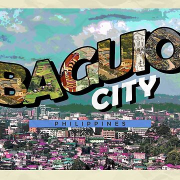 "Baguio City Postcard Type Poster Philippines Art " Poster for Sale by ...