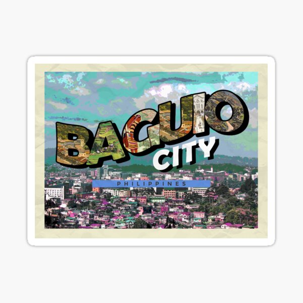 "Baguio City Postcard Type Poster Philippines Art " Sticker for Sale by ...