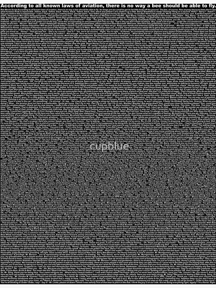 Bee Movie Script Printable - Printable Word Searches