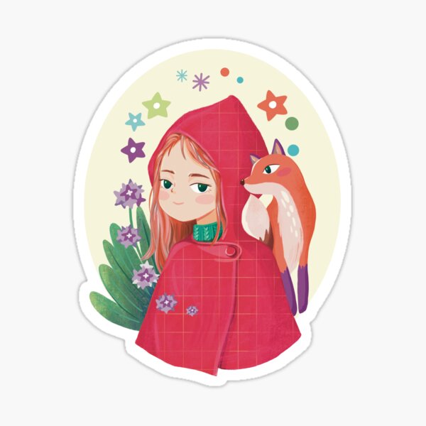 "Little Red Riding Hood Magical Christmas" Sticker by Yunipop | Redbubble