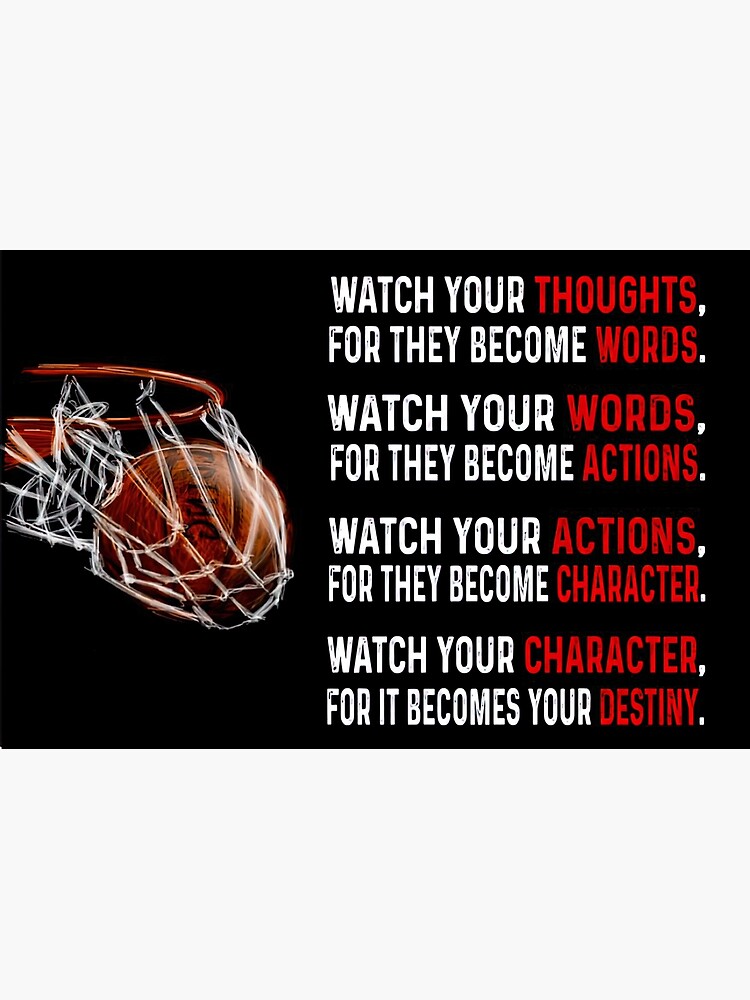 "Basketball Watch Your Thoughts For They Become Words - Men Basketball ...