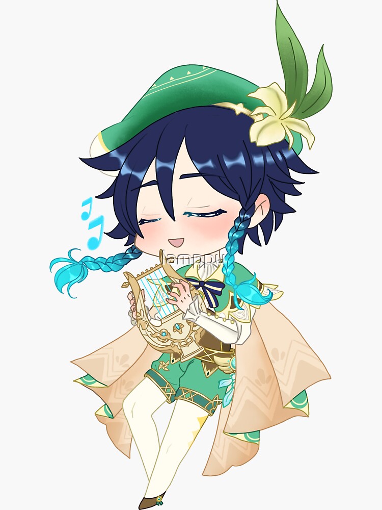 "Genshin Impact chibi Venti" Sticker by lamppu | Redbubble