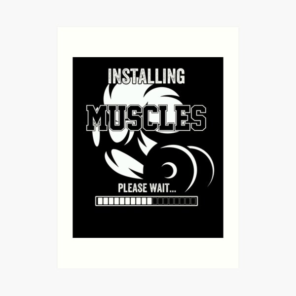 "Installing Muscles Please Wait, Funny Gym Workout Lift Weights Fitness ...