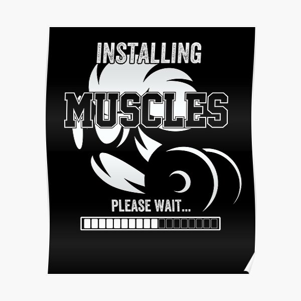 "Installing Muscles Please Wait, Funny Gym Workout Lift Weights Fitness ...