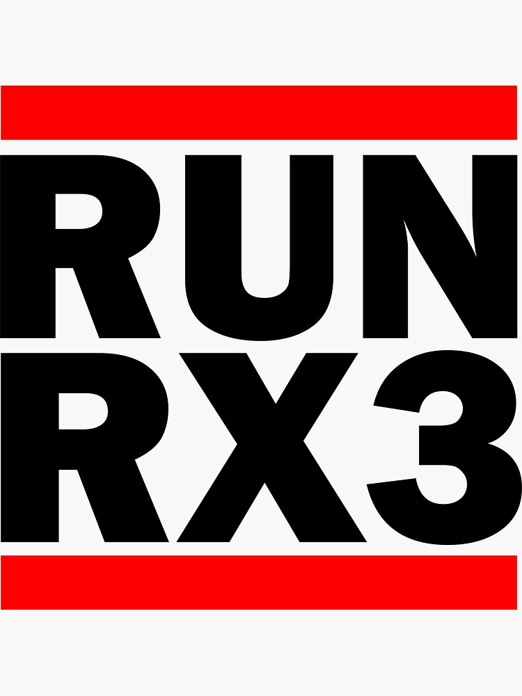 "RUN RX3" Sticker for Sale by amourdesigns | Redbubble