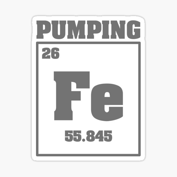 "Pumping Iron Chemical Symbol Outline" Sticker for Sale by ...