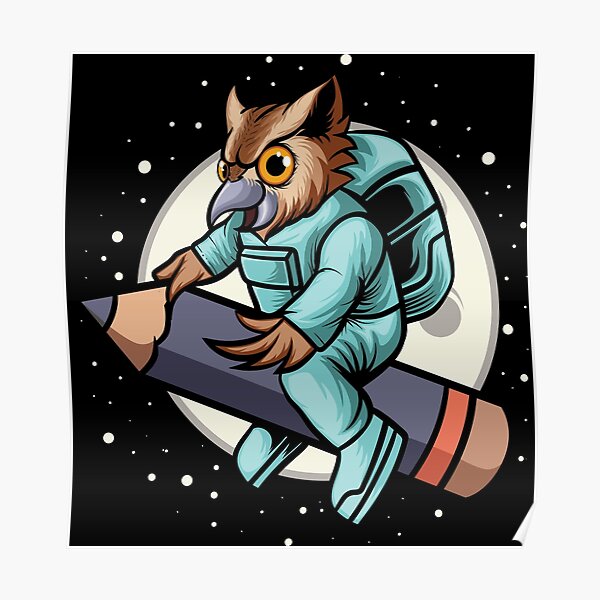 "Space Owl" Poster for Sale by moaysid | Redbubble