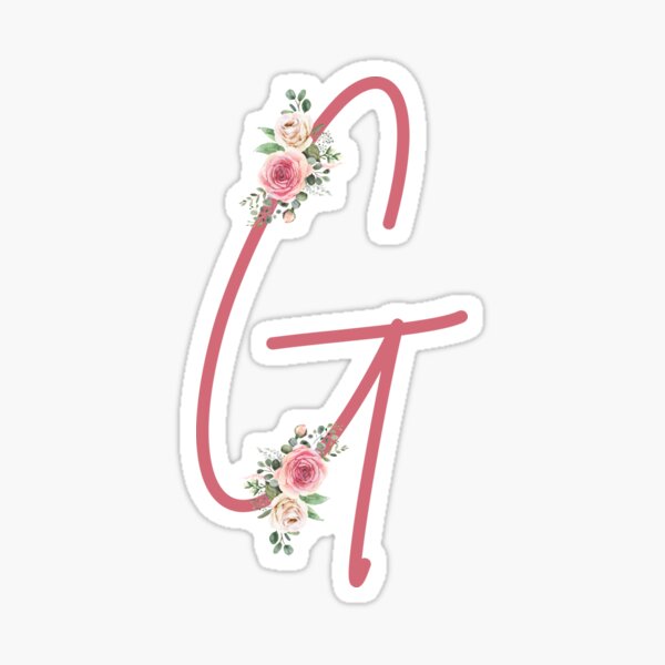 "Monogram G Floral Initial Blush Pink" Sticker for Sale by SoulNotes ...
