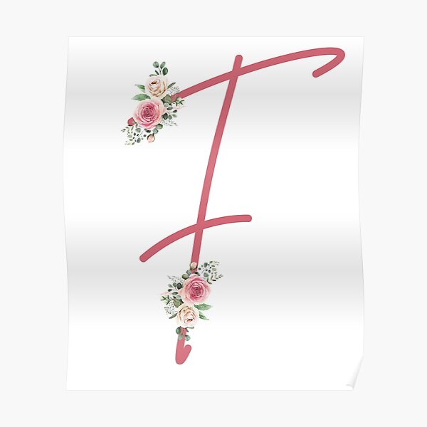 "Monogram F Floral Initial Blush Pink" Poster for Sale by SoulNotes ...